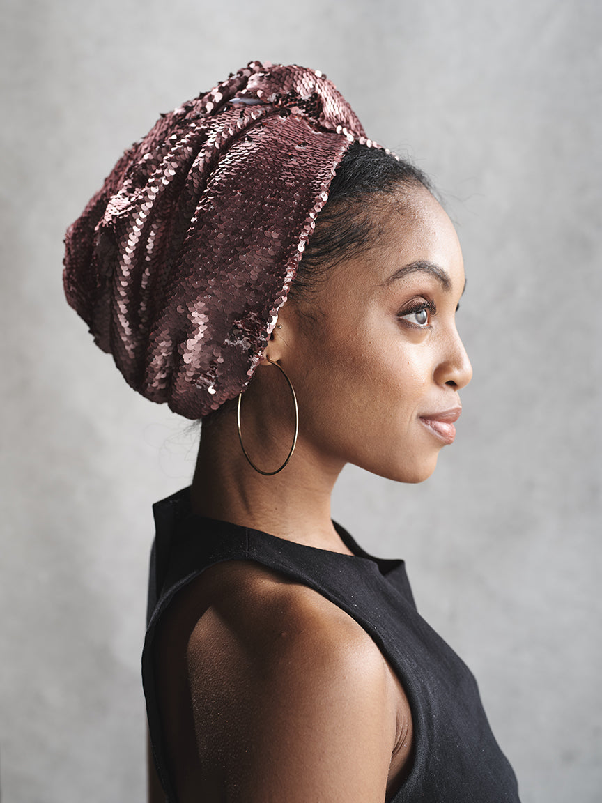 SEQUINED TWISTED TURBAN – S U R T U R B A N