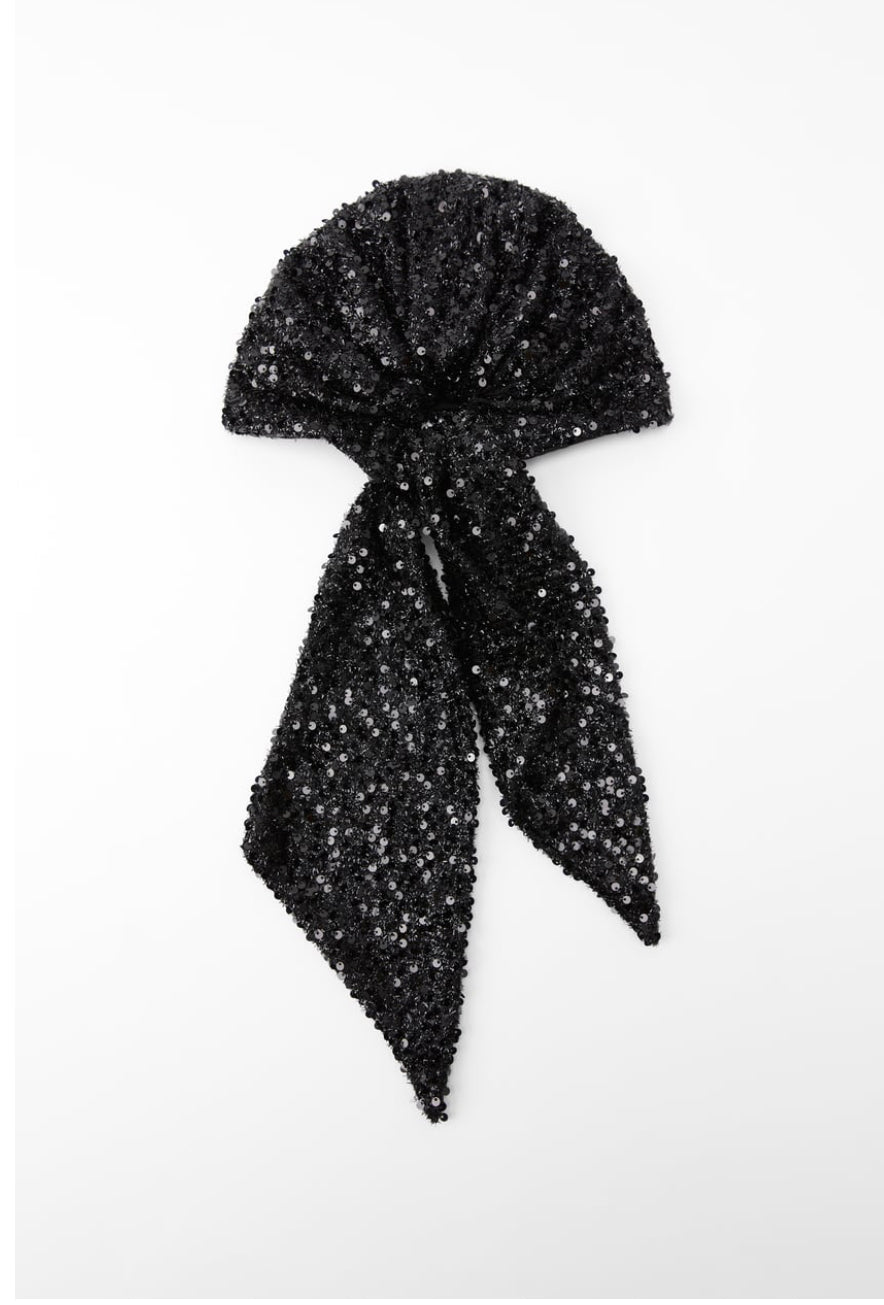 SEQUIN PRE-TIED HEAD WRAP – S U R T U R B A N